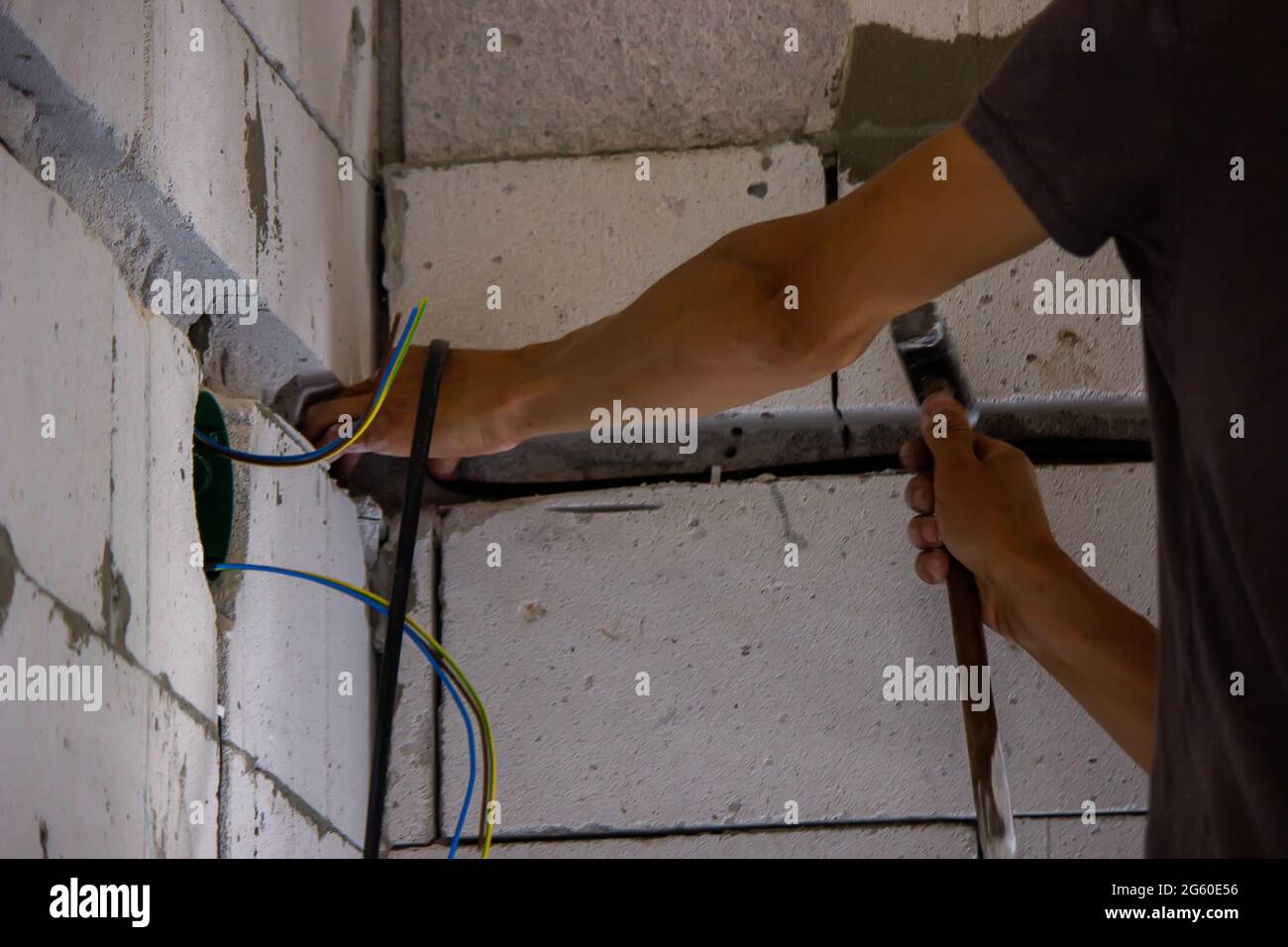 Outdoor wiring in wooden house hi-res stock photography and images - Alamy