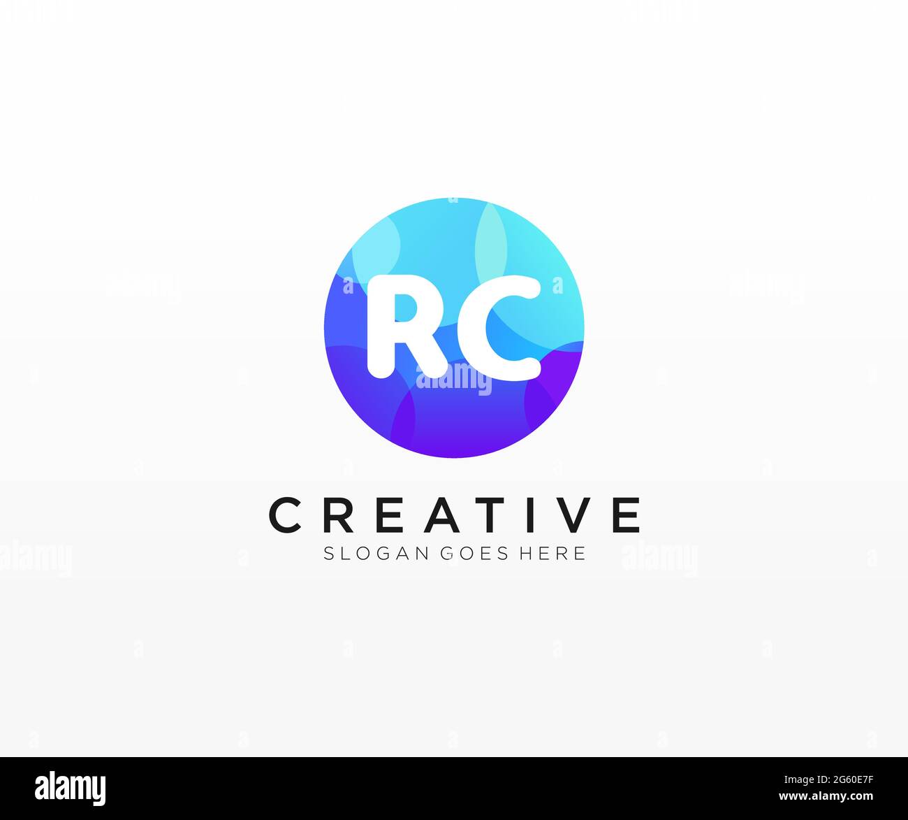 RC initial logo With Colorful Circle template Stock Vector Image & Art ...