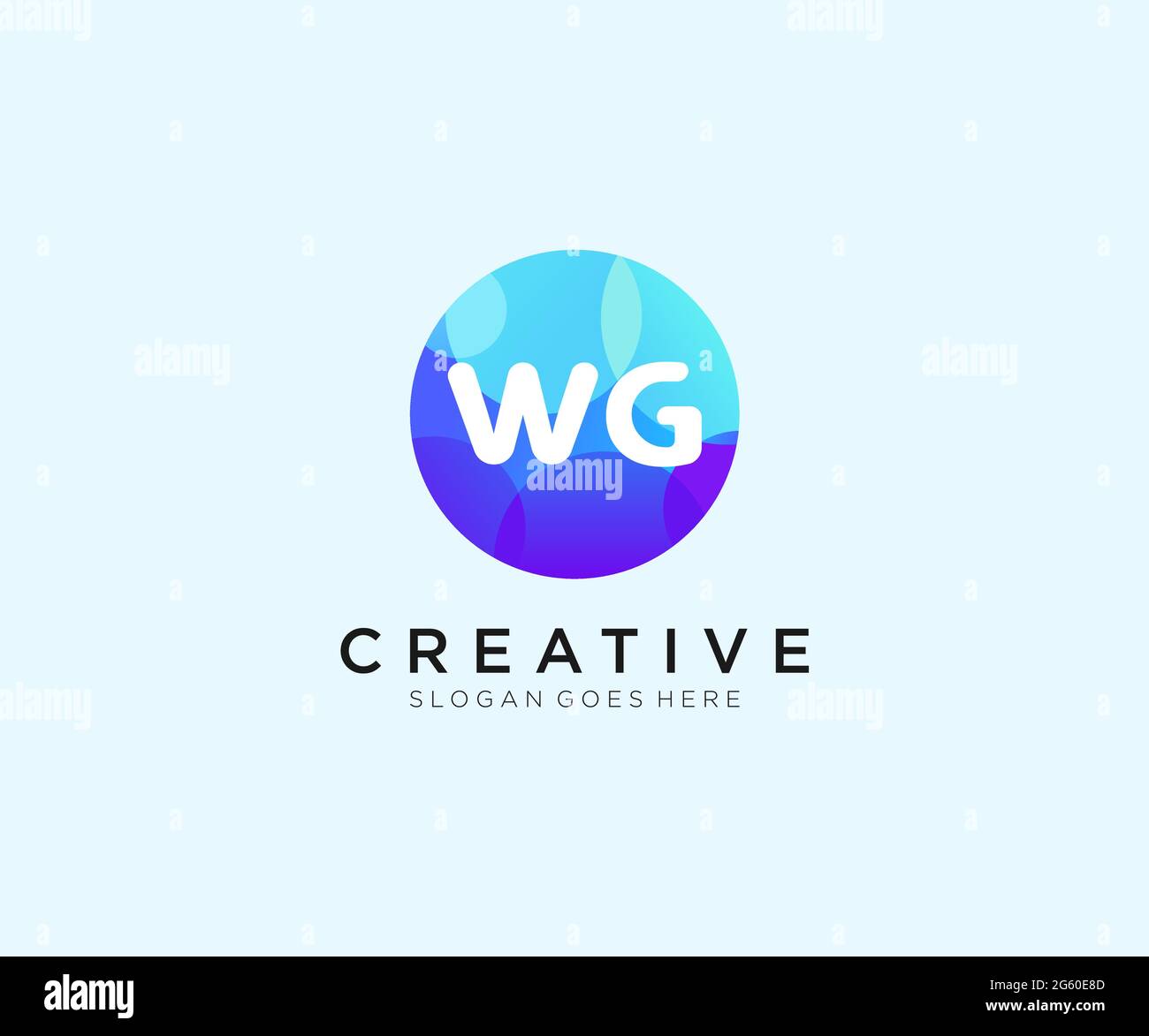 WG initial logo With Colorful Circle template Stock Vector Image & Art ...