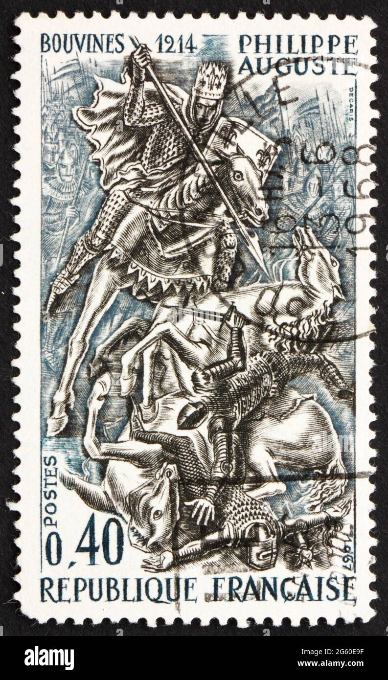 FRANCE - CIRCA 1967: a stamp printed in the France shows King Phillip ...