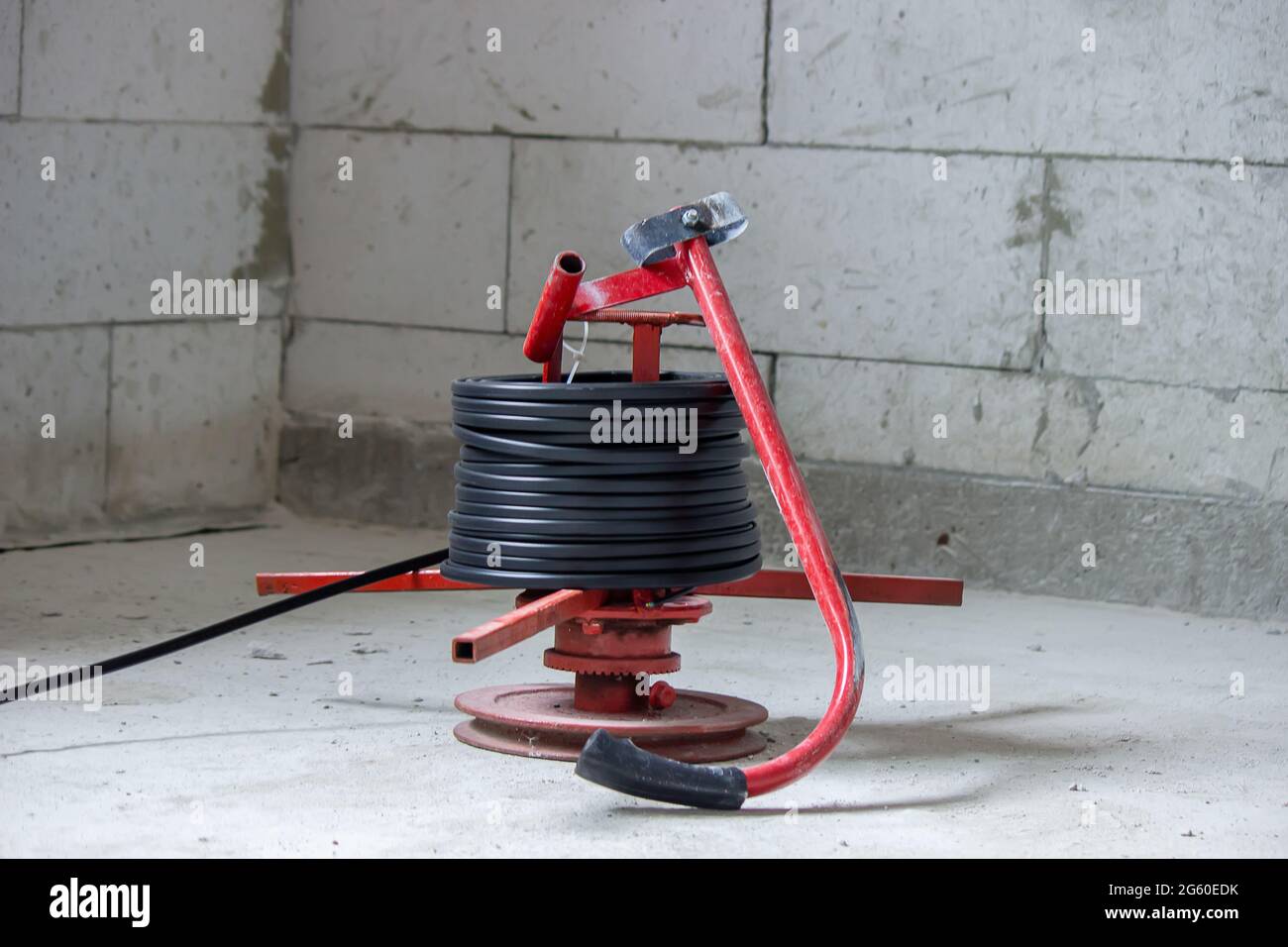 electrical wiring of the house, cable on the wall in the gate ...