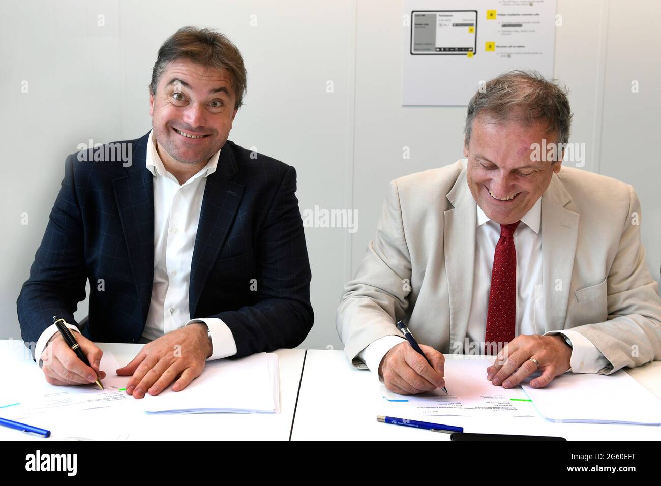 Prague, Czech Republic. 01st July, 2021. L-R Profimedia former owner ...