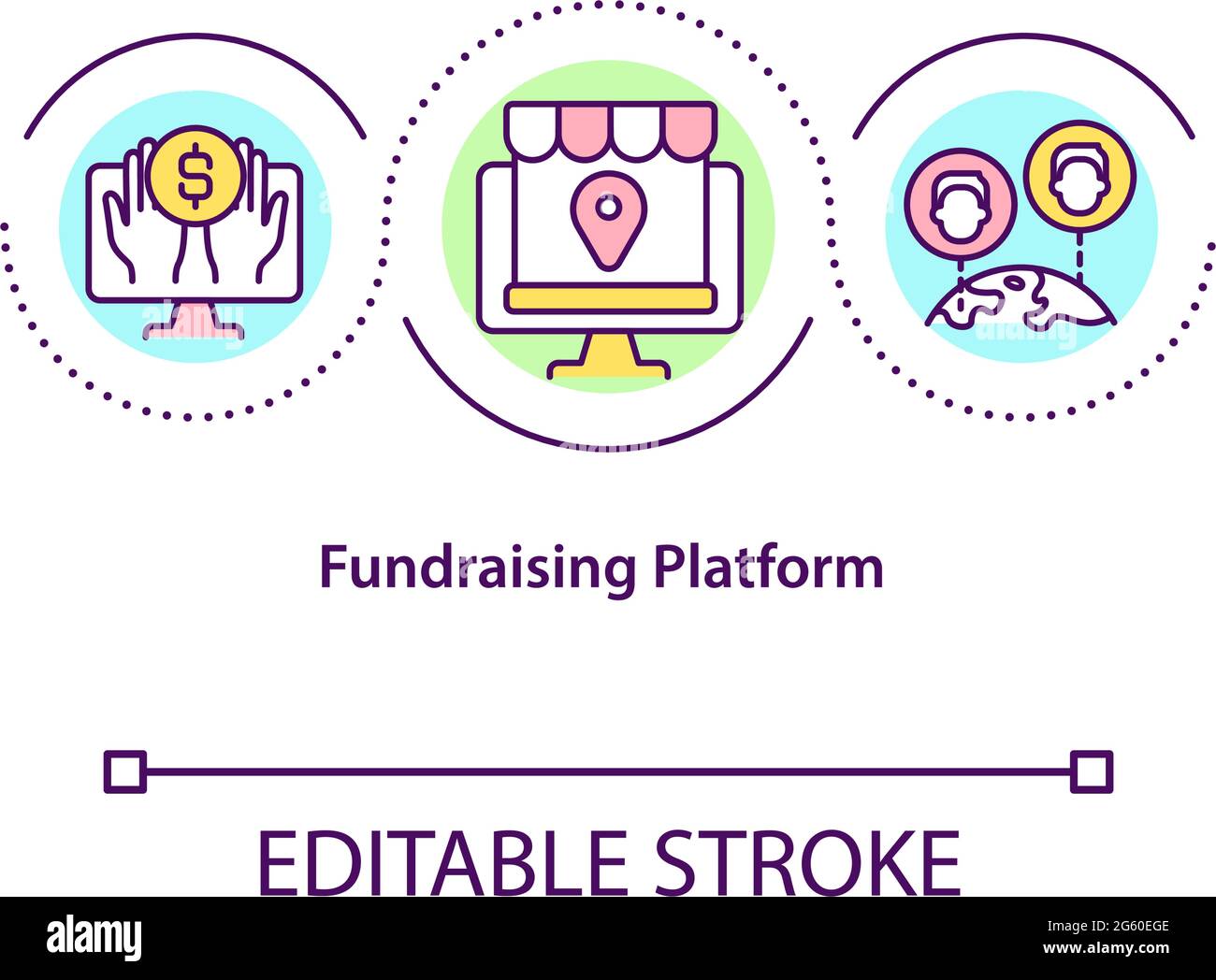 Fundraising platform concept icon Stock Vector Image & Art - Alamy