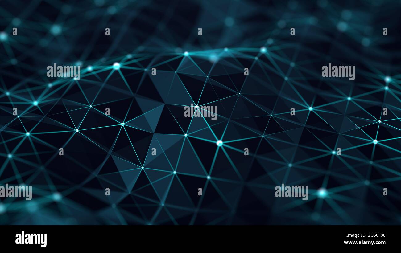 Digital dynamic wave of particles. Abstract futuristic dots background ...