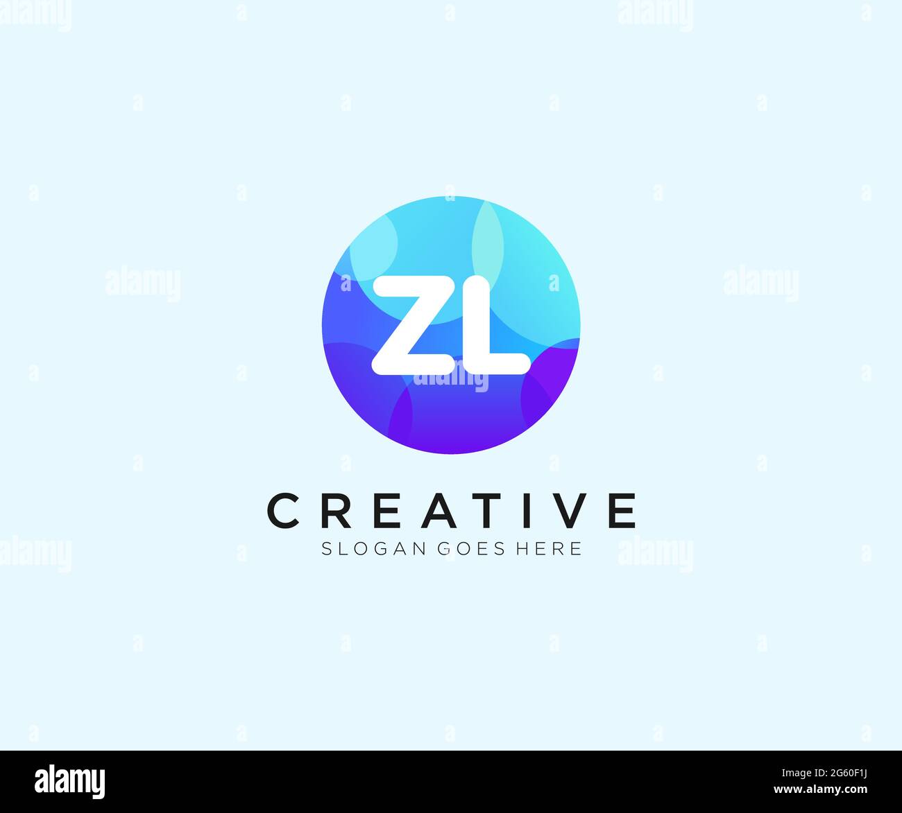ZL initial logo With Colorful Circle template Stock Vector Image & Art ...