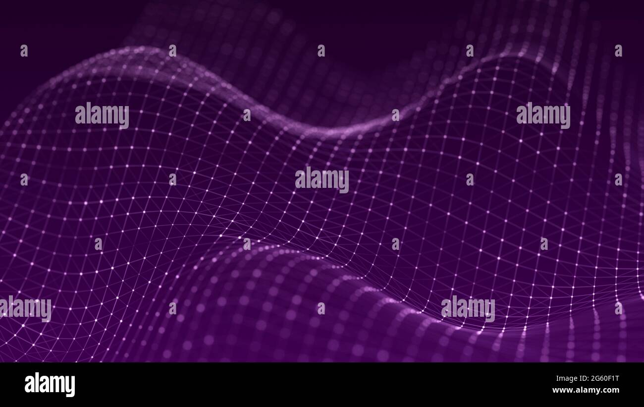 Digital blue wave of particles. Abstract futuristic illustration. Big ...