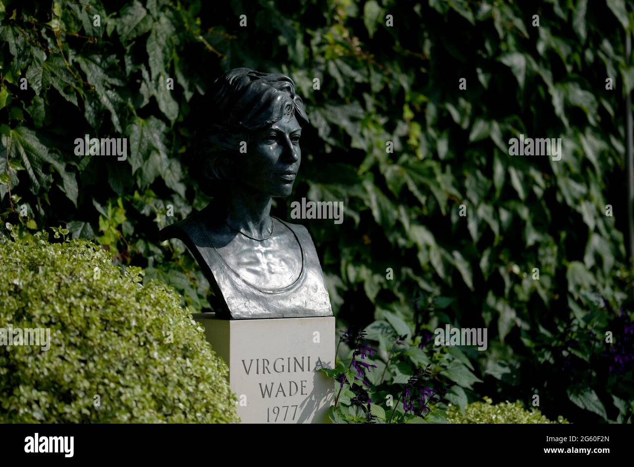 The Virginia Wade bust on day four of Wimbledon at The All England Lawn ...