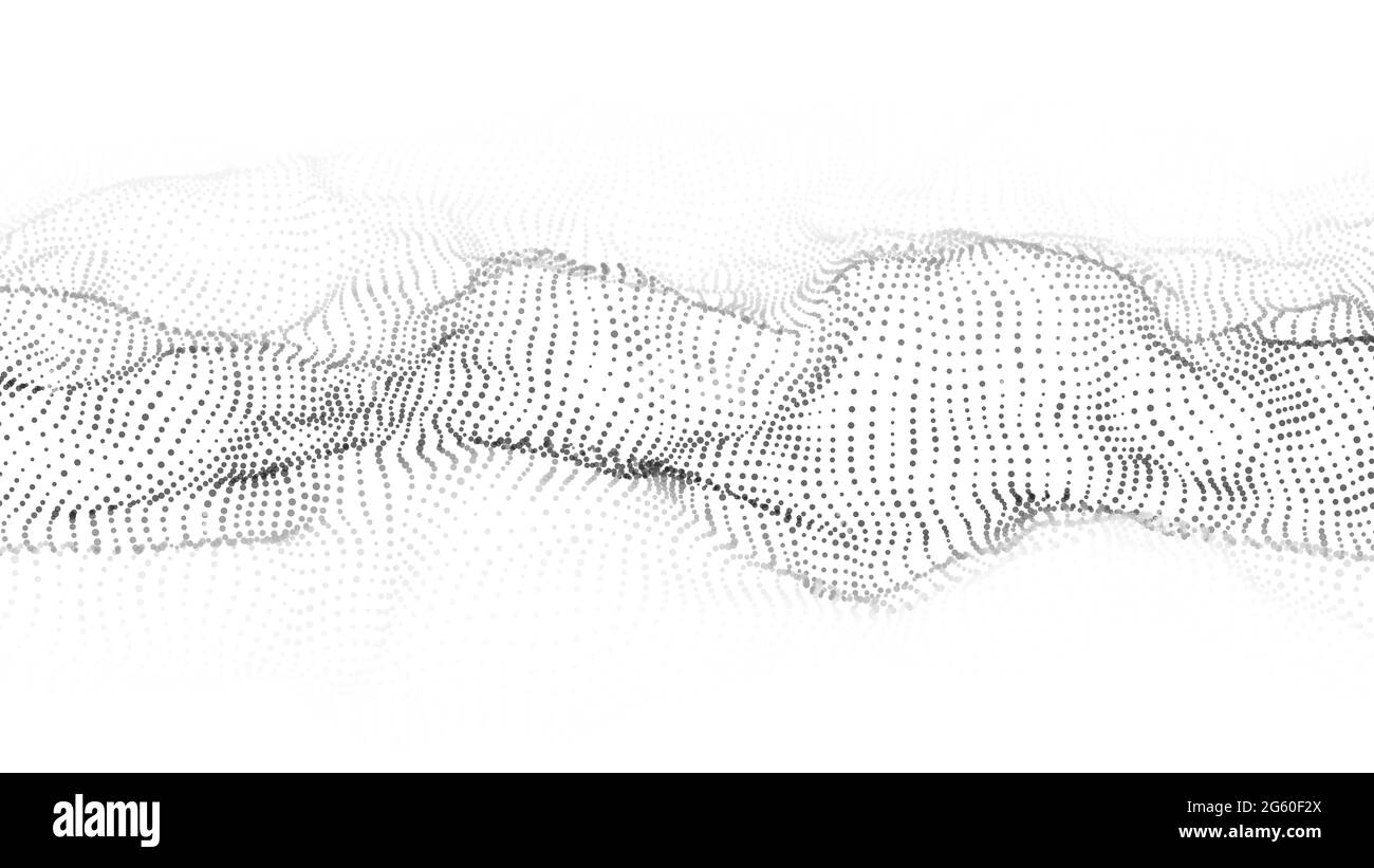 Vector Abstract Futuristic Background Big Data Visualization Digital Dynamic Wave Of Particles