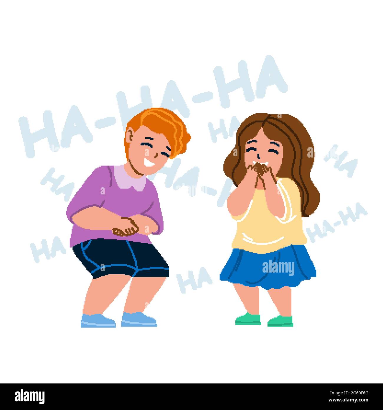 Kids Laughing Together From Funny Joke Vector Stock Vector Image & Art ...