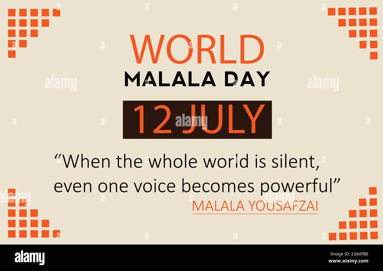 International malala day 12 july vactor template Stock Vector Image ...