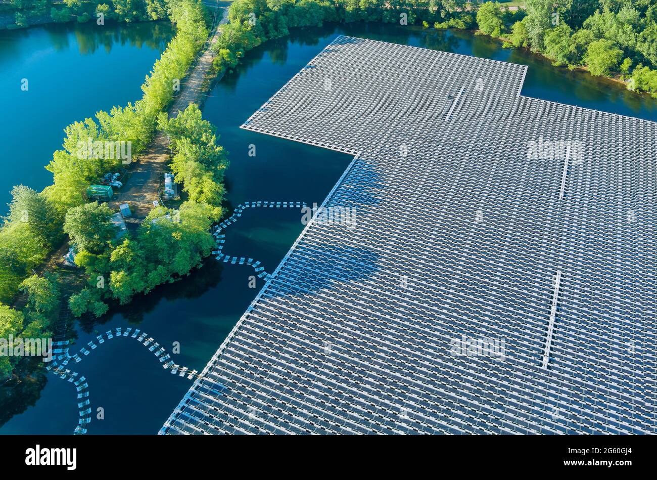 Renewable alternative electricity energy of panorama aerial view on ...