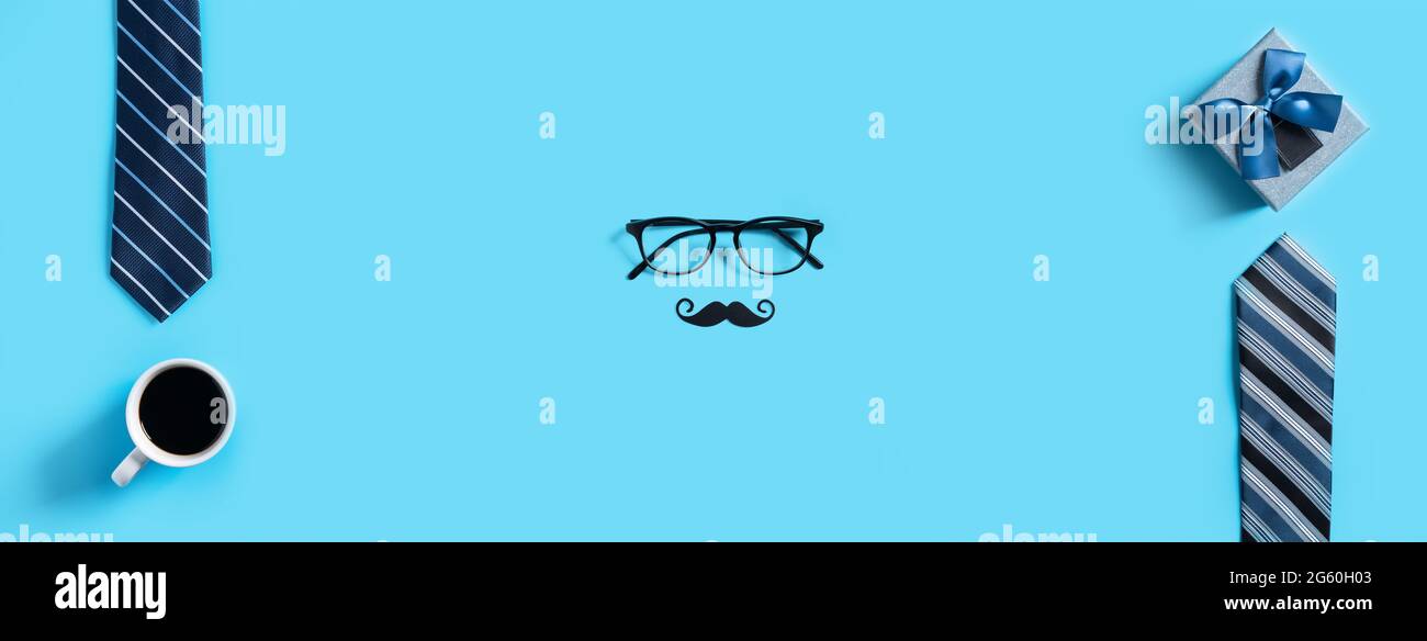 Father's day background design concept. Top view of color paper ...