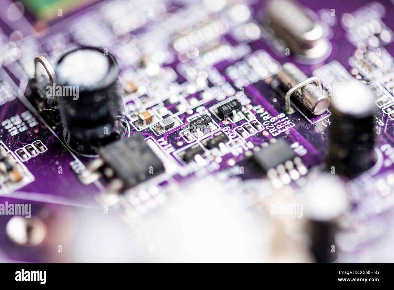 Close up image of circuit boards taken from old PC desk top computers ...