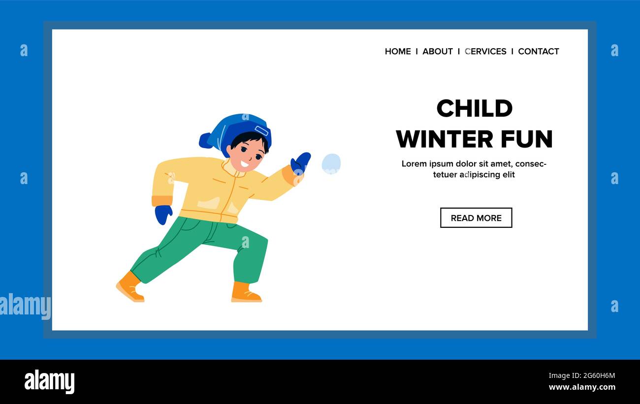 Boy throwing snowball cartoon illustration Stock Vector Images - Alamy