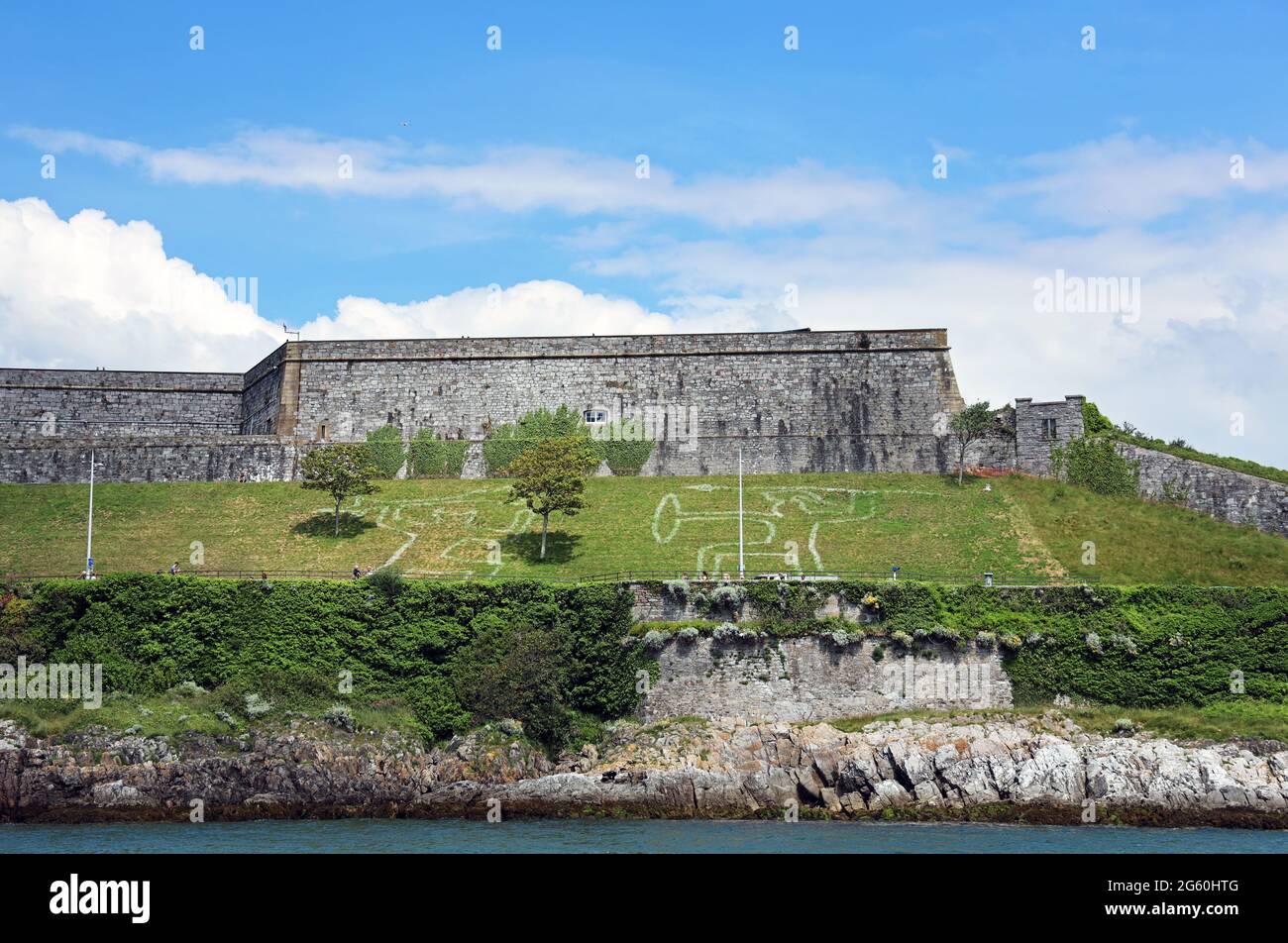 A painting of the legendary figures of Gogmagog and Corineus on the ...