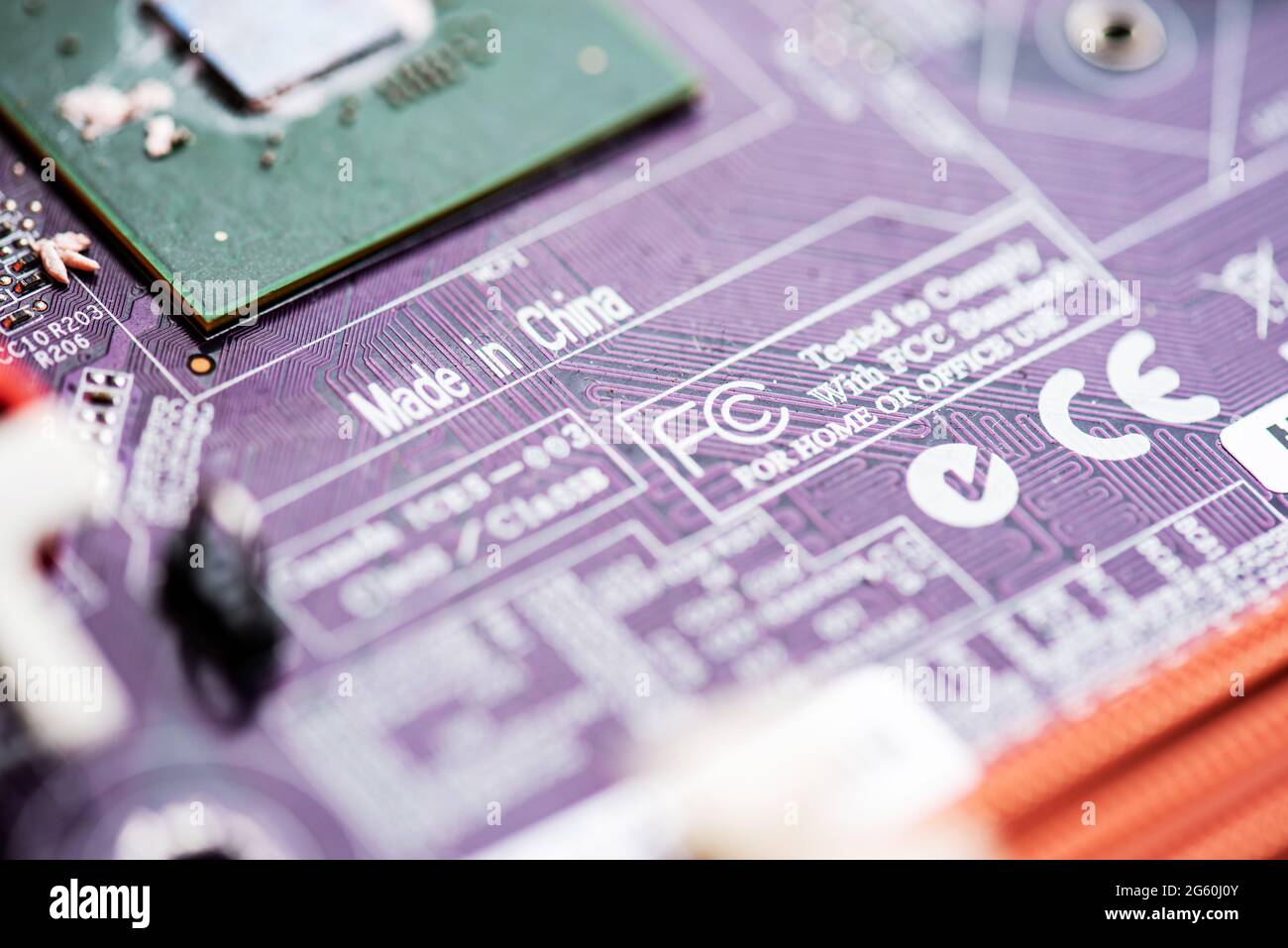 Close up image of circuit boards taken from old PC desk top computers ...