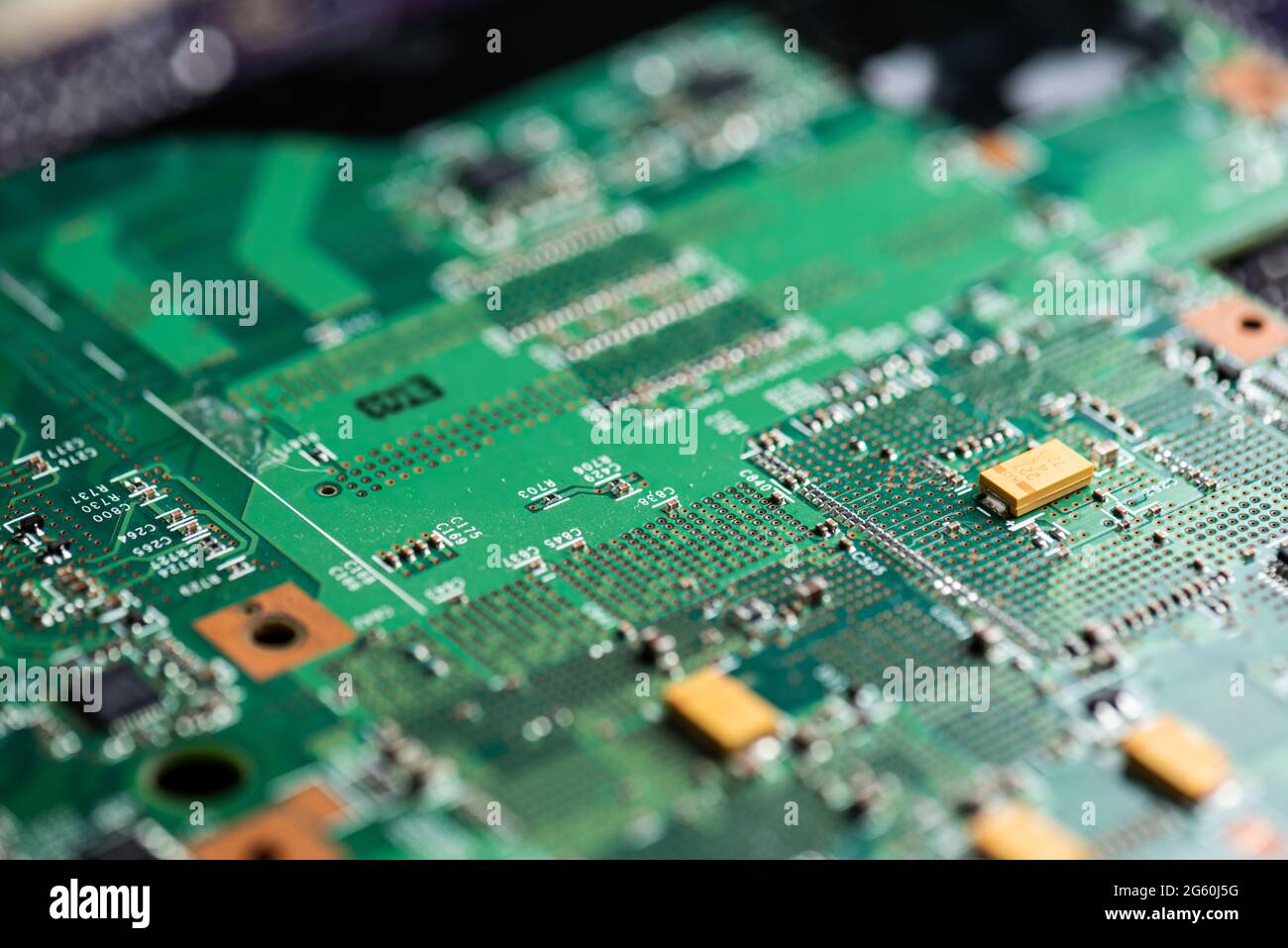 Close up image of circuit boards taken from old PC desk top computers ...