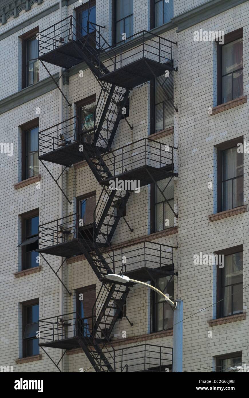 Fire escape ladder on building facade, USA Stock Photo - Alamy