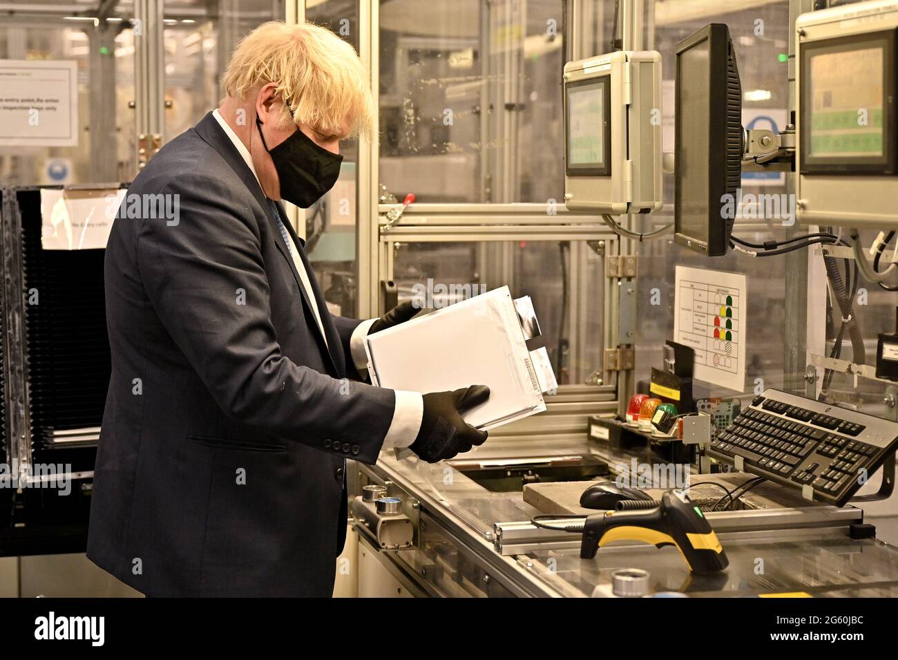 Prime Minister Boris Johnson visits the Envision AESC Holding Ltd ...