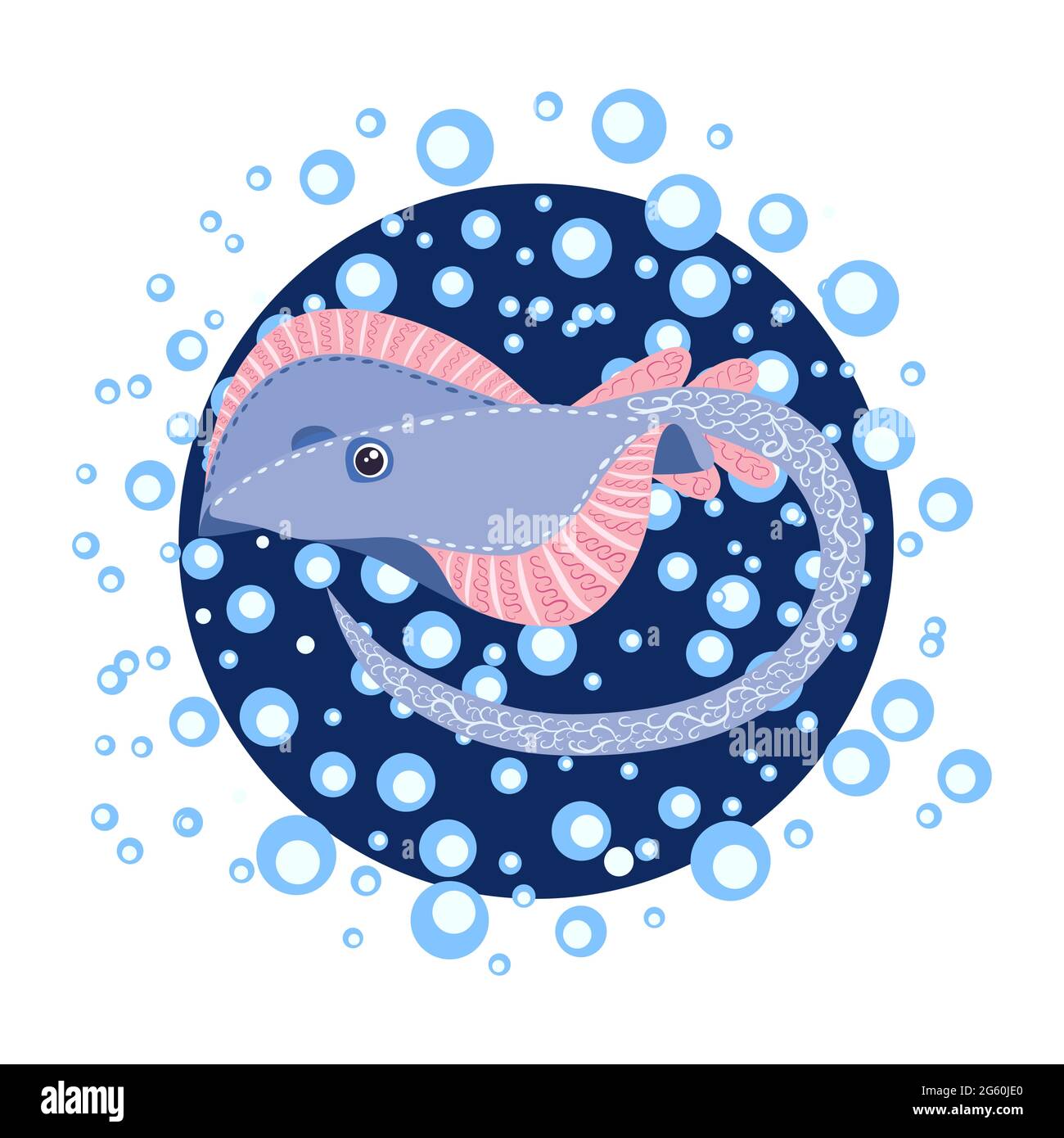 Ramp fish head magnified sea animal wildlife character. Nature ...