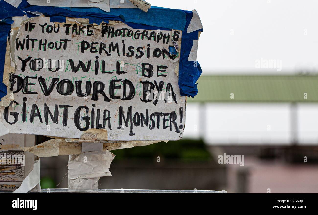 Forbidden to take pictures funny poster Stock Photo - Alamy