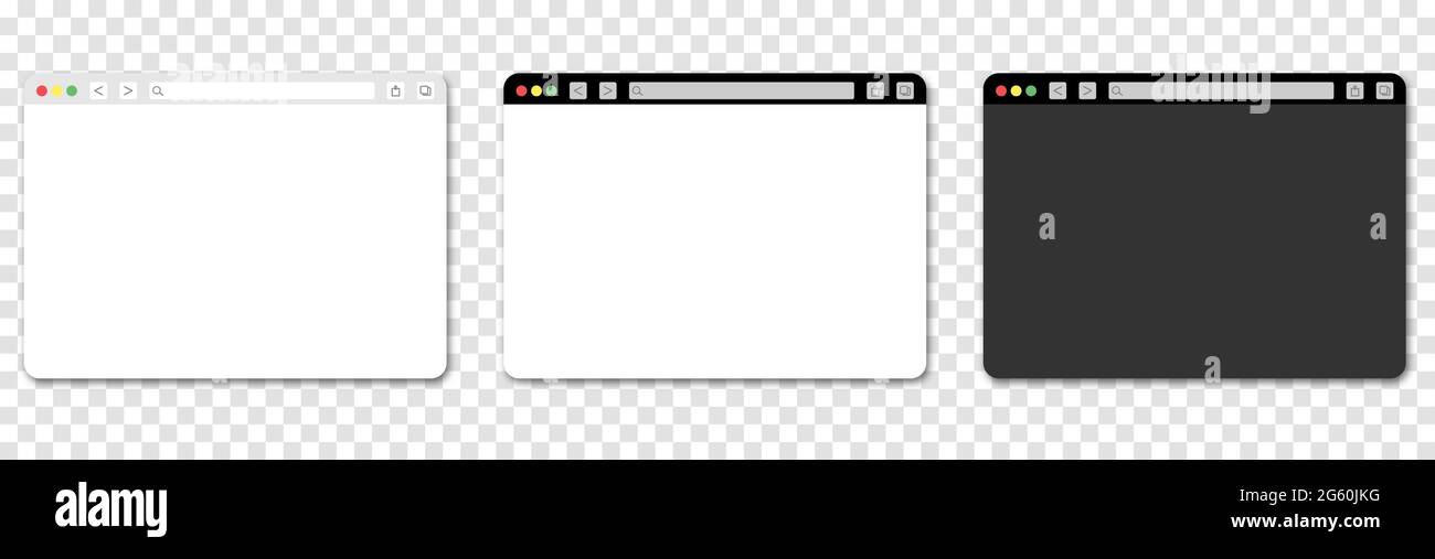 Vinnytsia, Ukraine - July 1, 2021: Set of chrome browser window ...