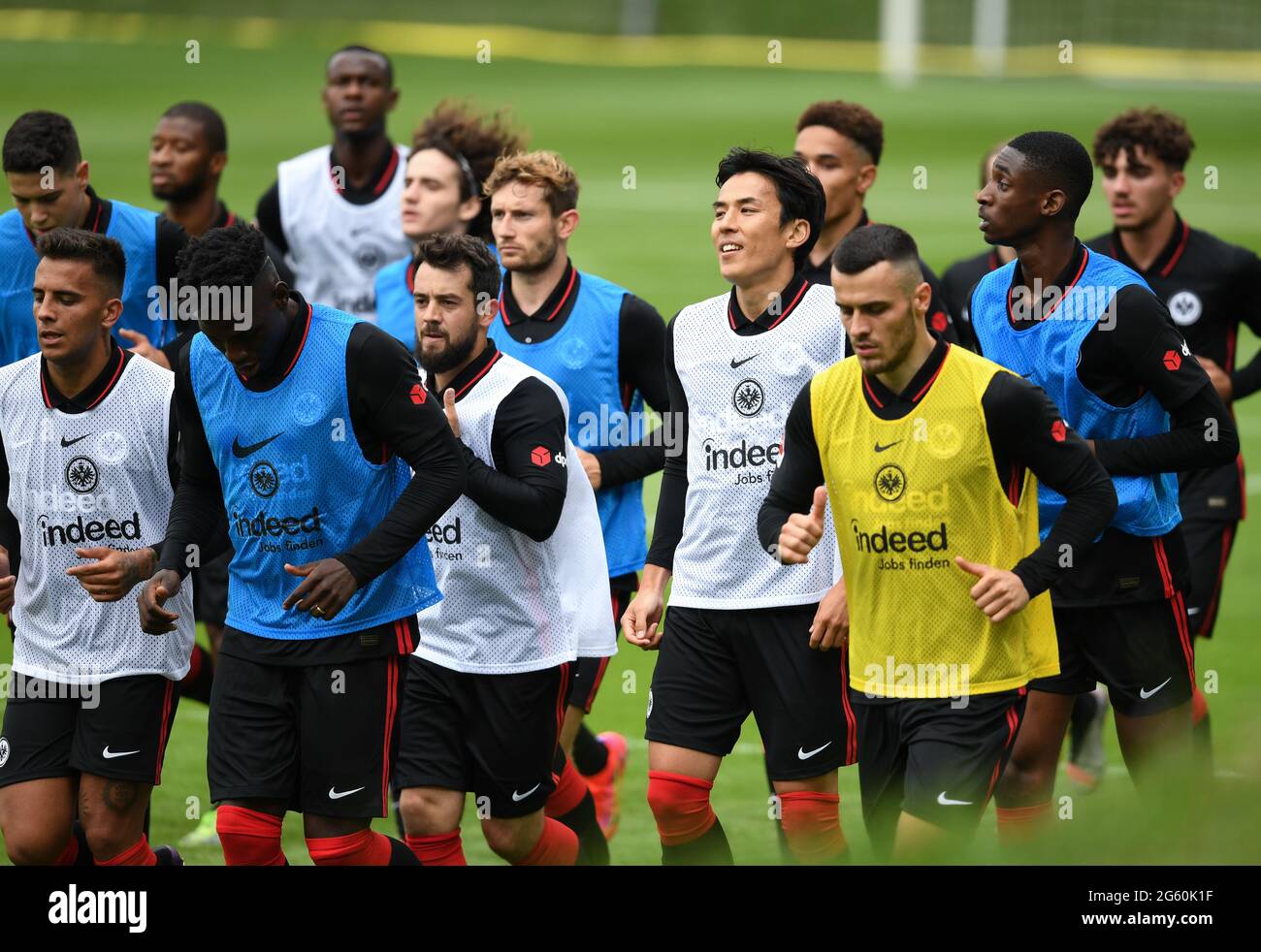 01 July 2021, Hessen, Frankfurt/Main: Eintracht Frankfurt players ...