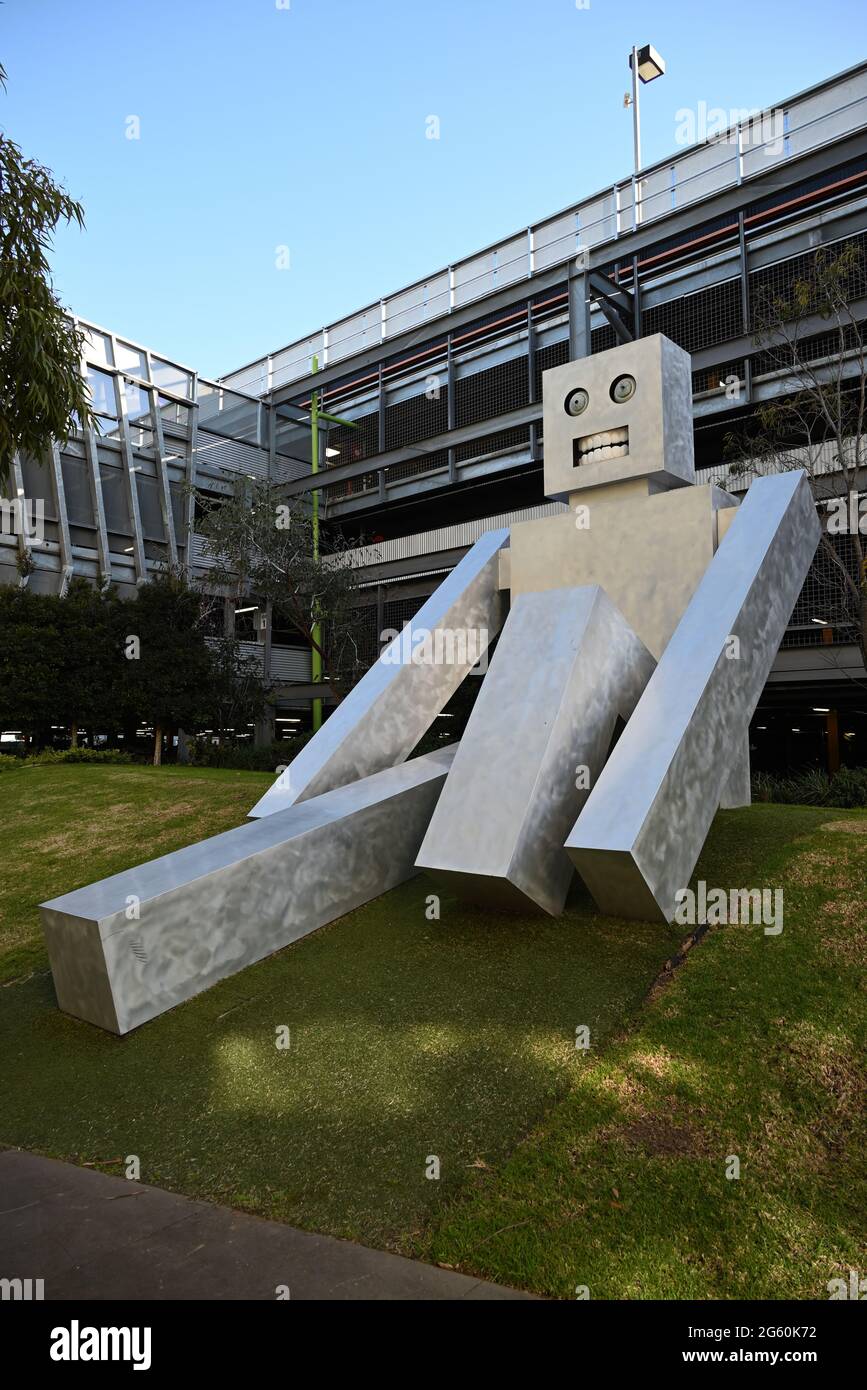 A sculpture of a humanoid robot called Dayton, created by Ronnie van ...