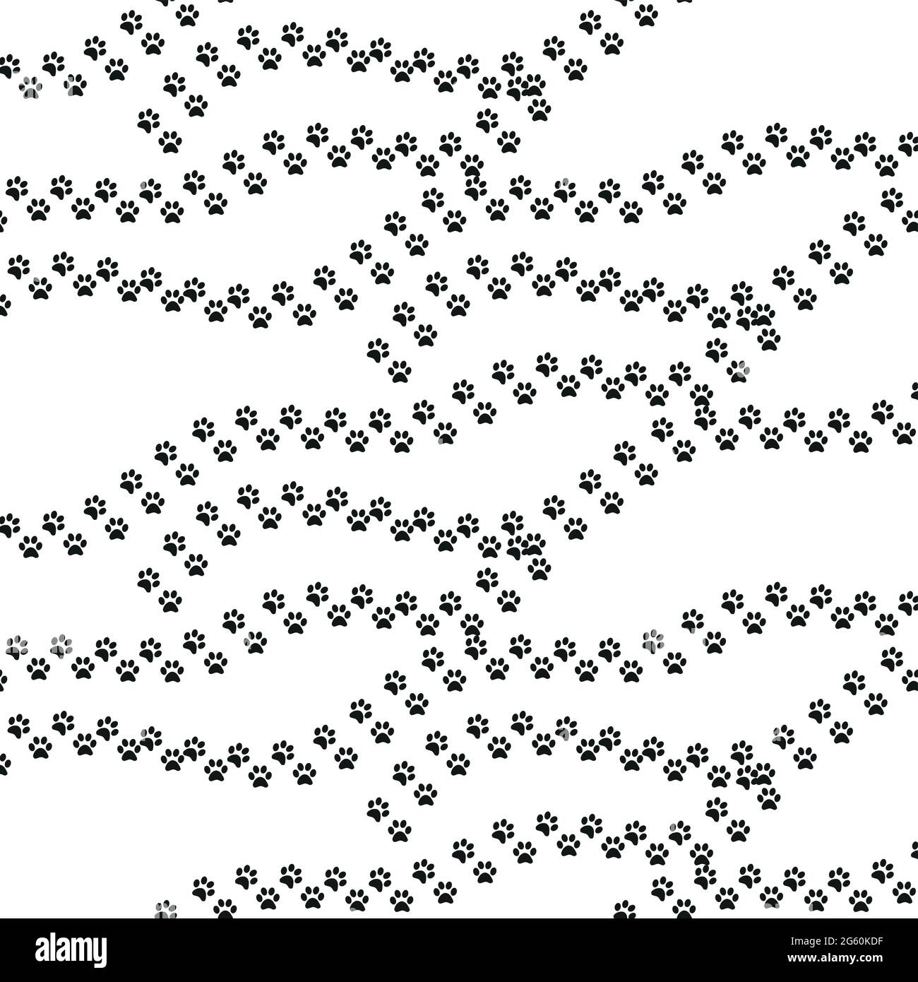Animal footprint seamless pattern. Footprints of a cat, dog, bear, lion ...