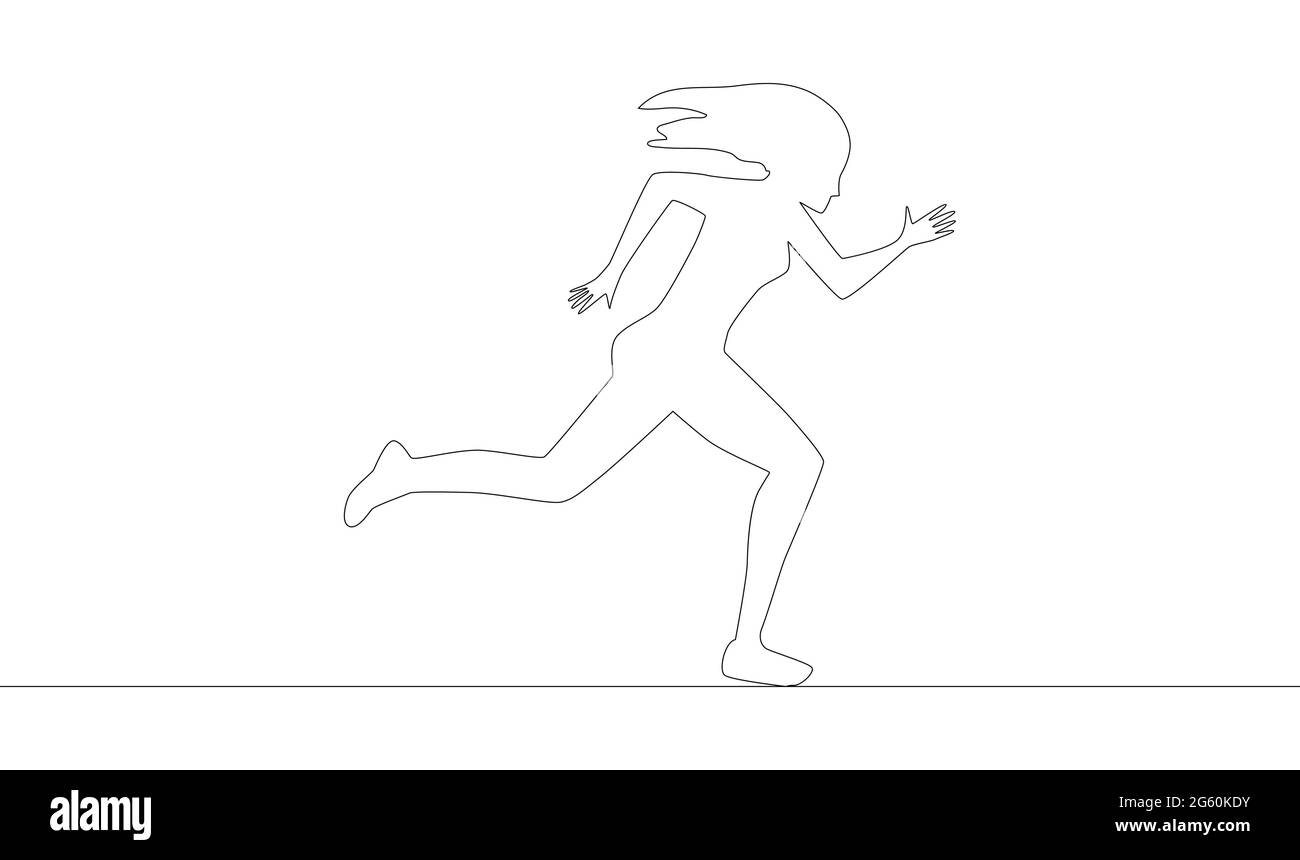 one line drawing of athlete running fast Stock Vector Image & Art - Alamy