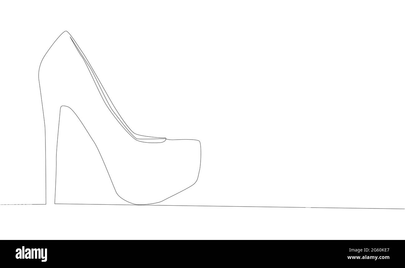 Self drawing animation of one line drawing of high heel shoe Stock ...