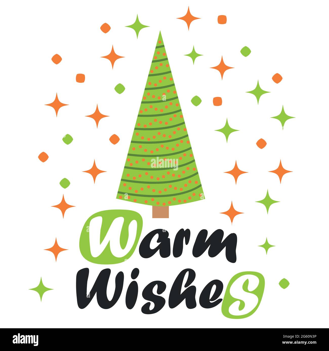 Hand drawn card with Christmas trees. Merry Christmas poster. Christmas ...