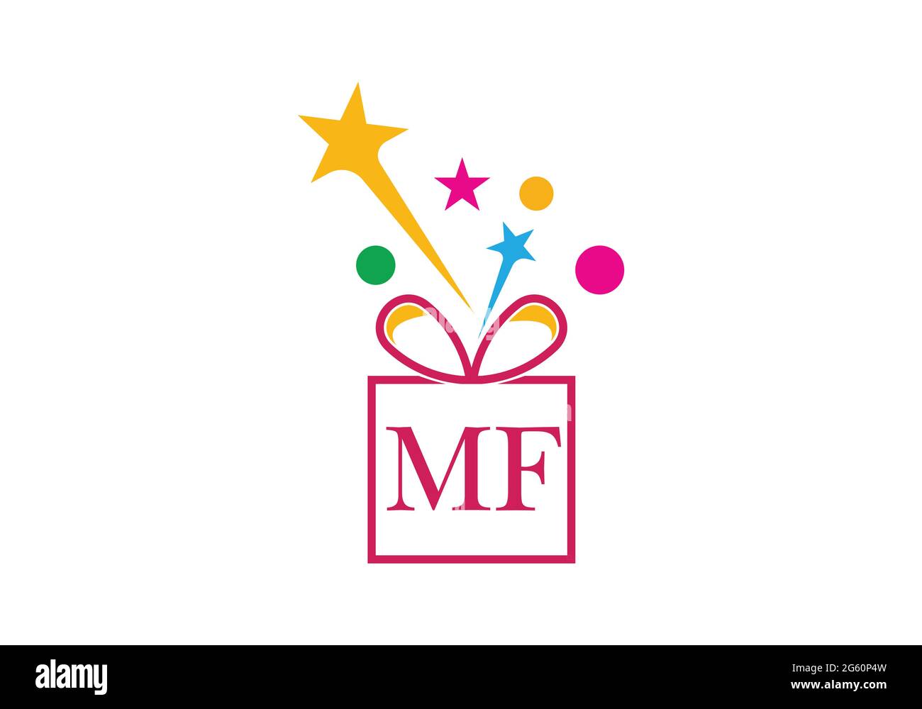 Gift Box, gift shop letter alphabet M F logo icon for Luxury brand ...