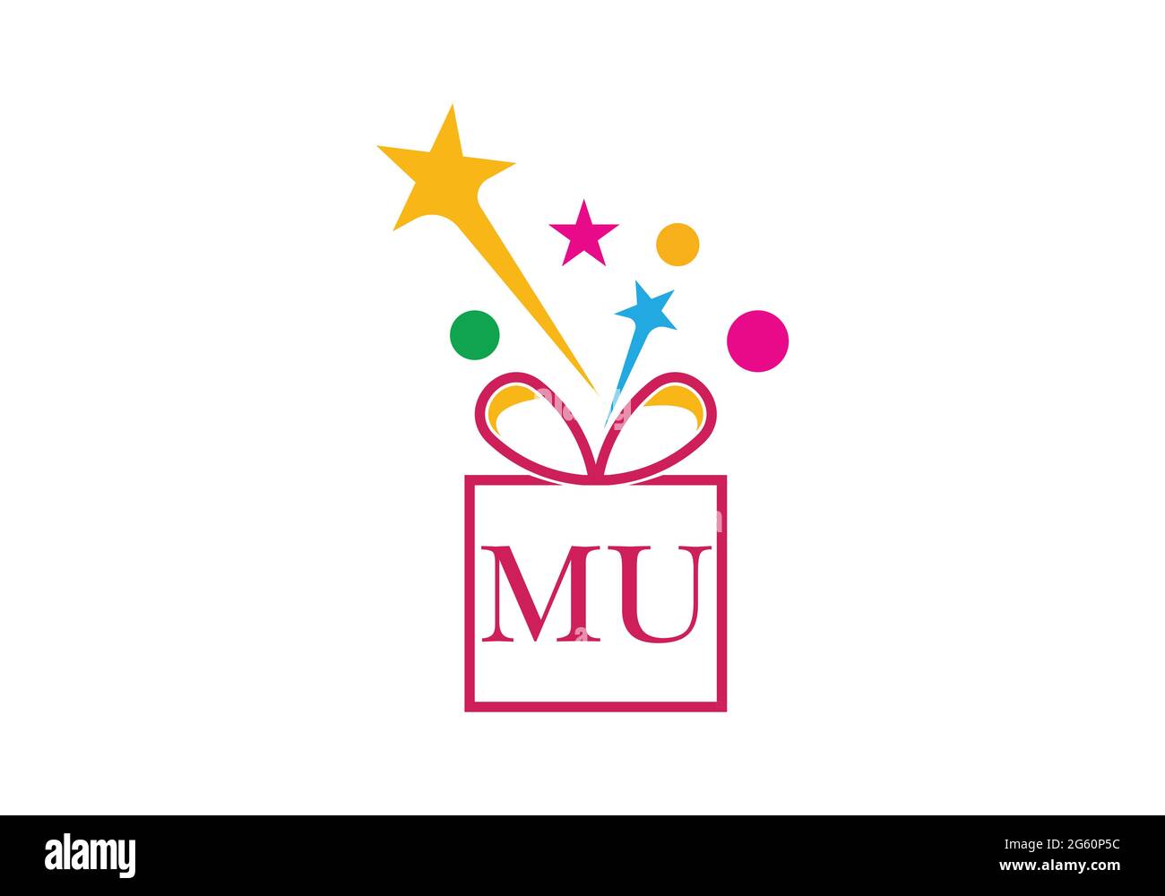 Gift Box, gift shop letter alphabet M U logo icon for Luxury brand ...