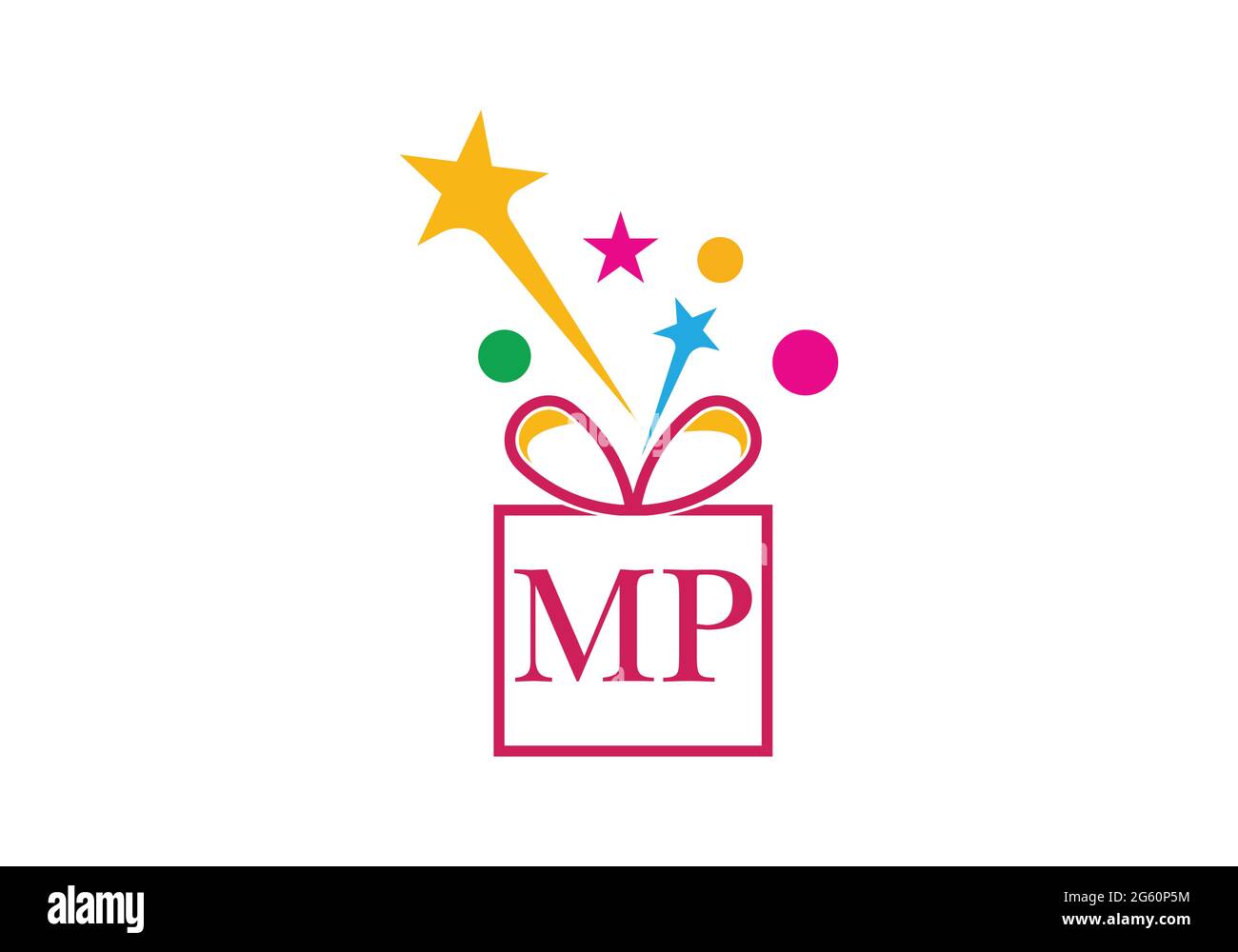 Gift Box, gift shop letter alphabet M P logo icon for Luxury brand ...