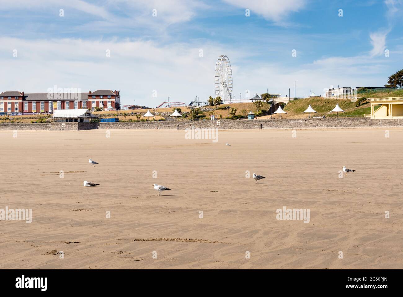 Due to the Covid-19 lockdown the beach at Barry Island is almost ...