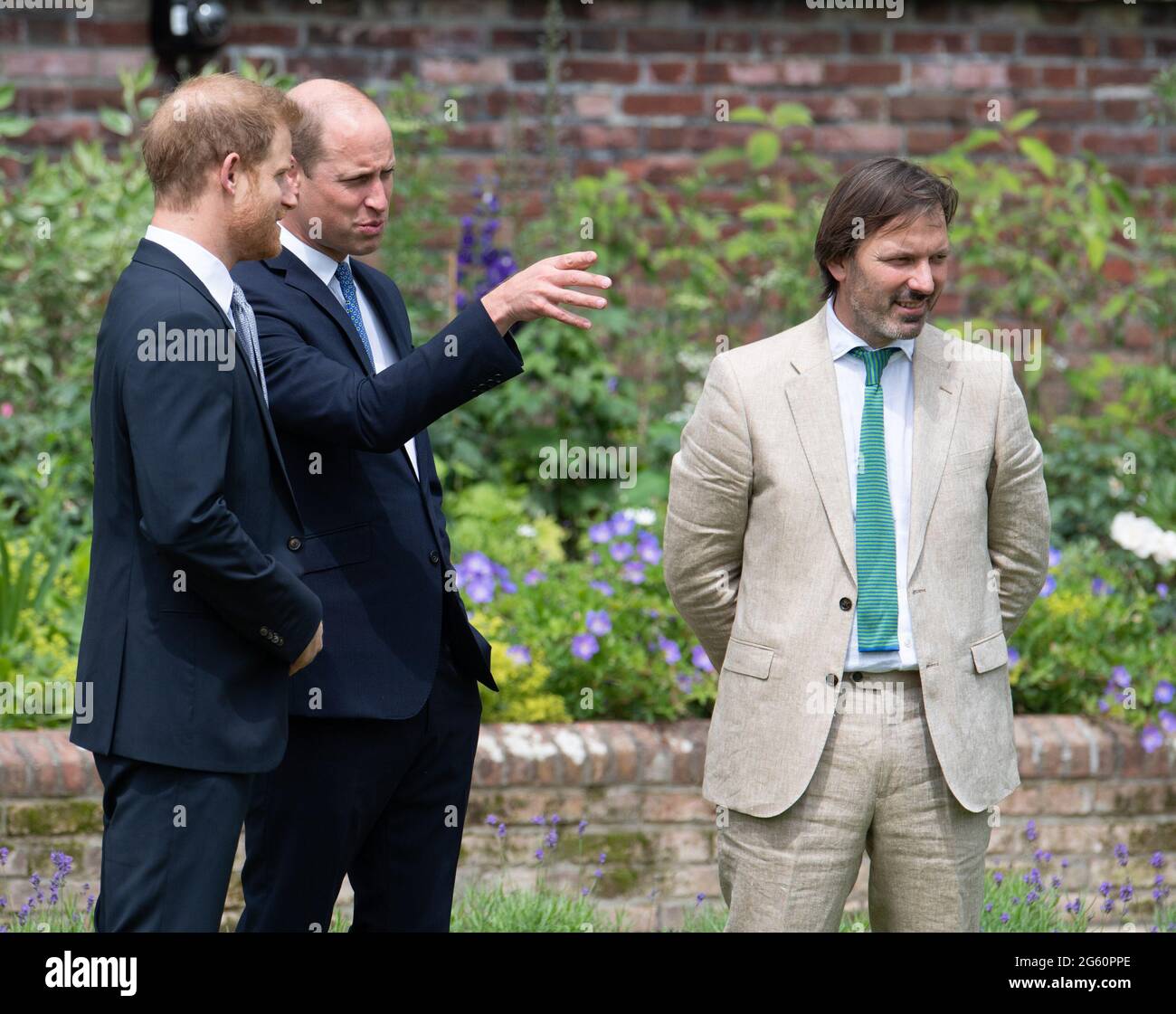 (left to right) The Duke of Sussex and the Duke of Cambridge, with ...