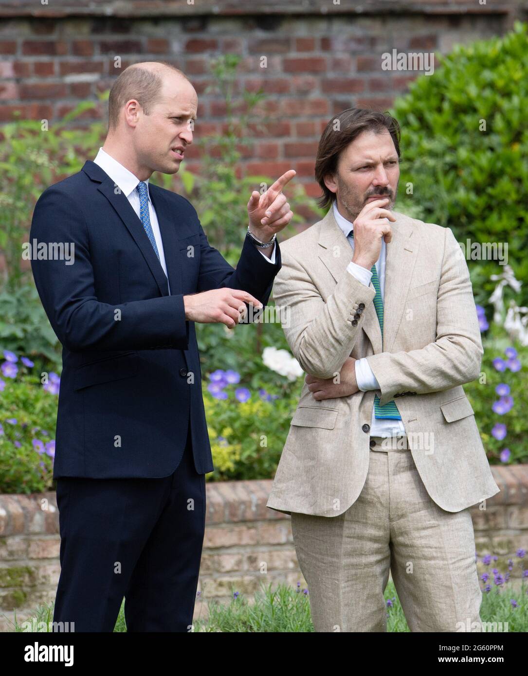 The Duke of Cambridge and garden designer Pip Morrison during the ...