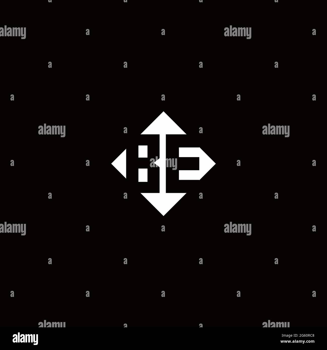 Monogram logo design with diamond square shape isolated on black ...