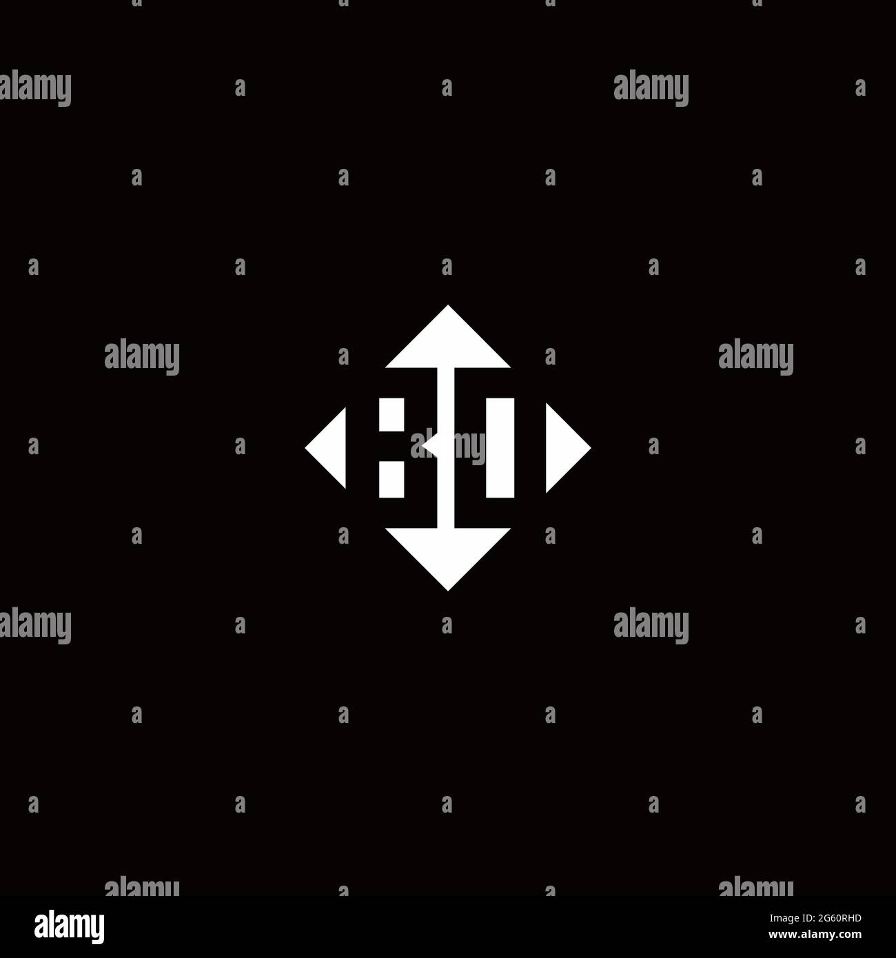 Monogram logo design with diamond square shape isolated on black ...