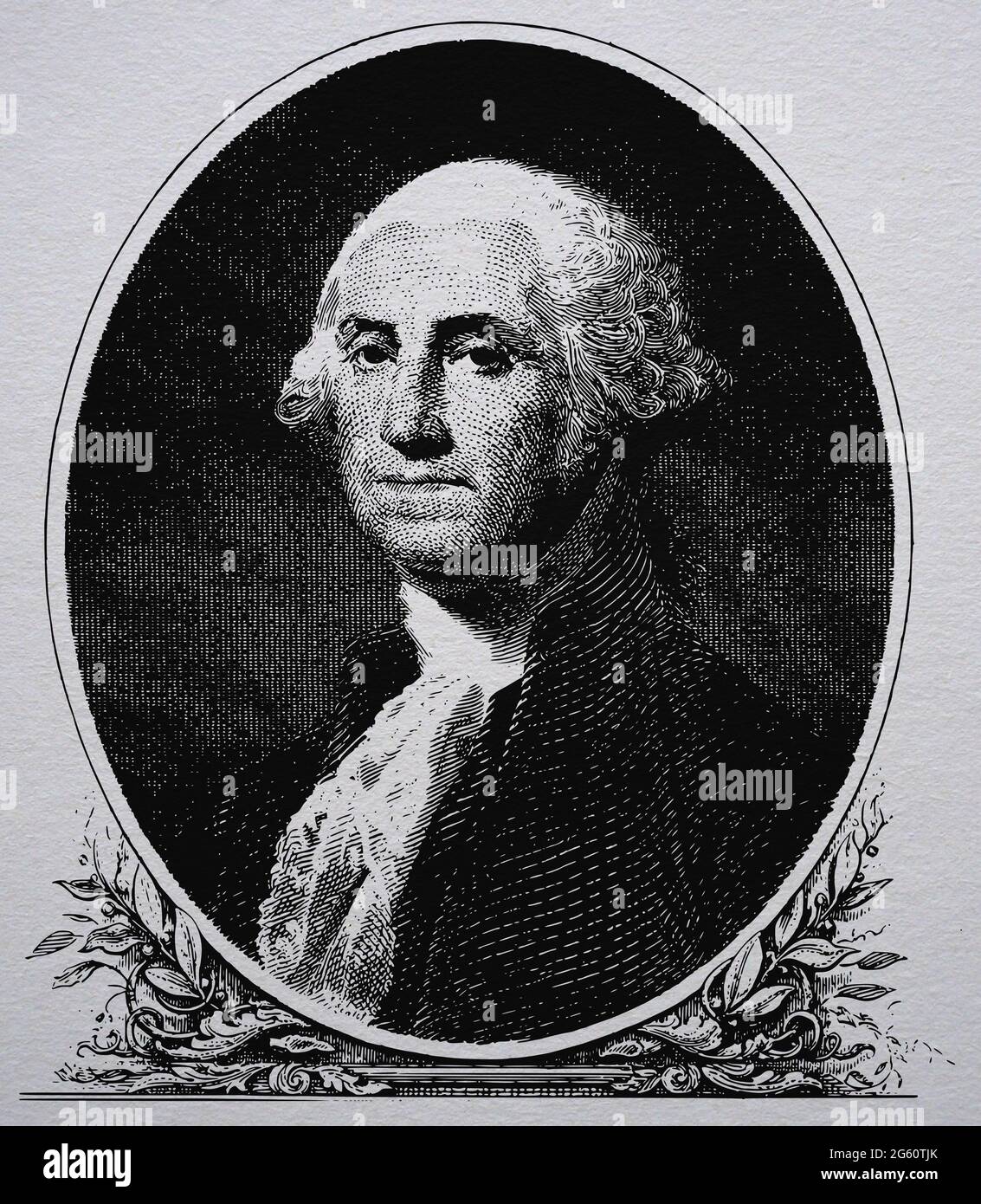 George Washington realistic style portrait illustration within an ...