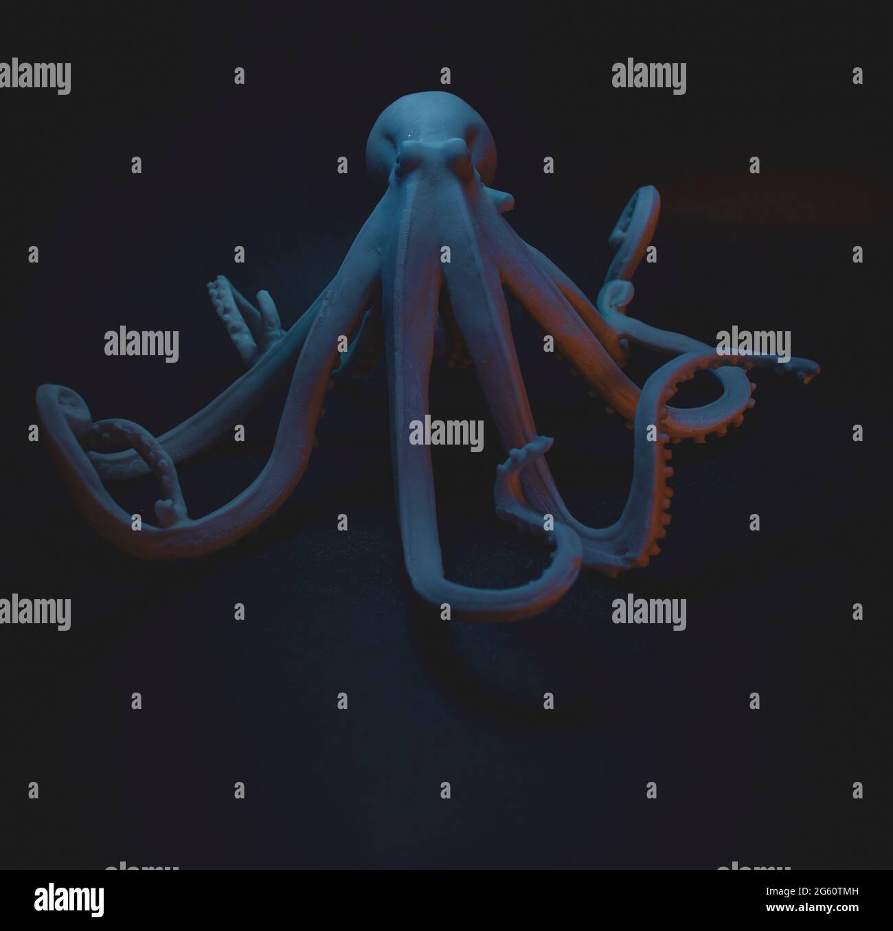 Stone octopus with dark background in bold, bright colors Stock Photo ...