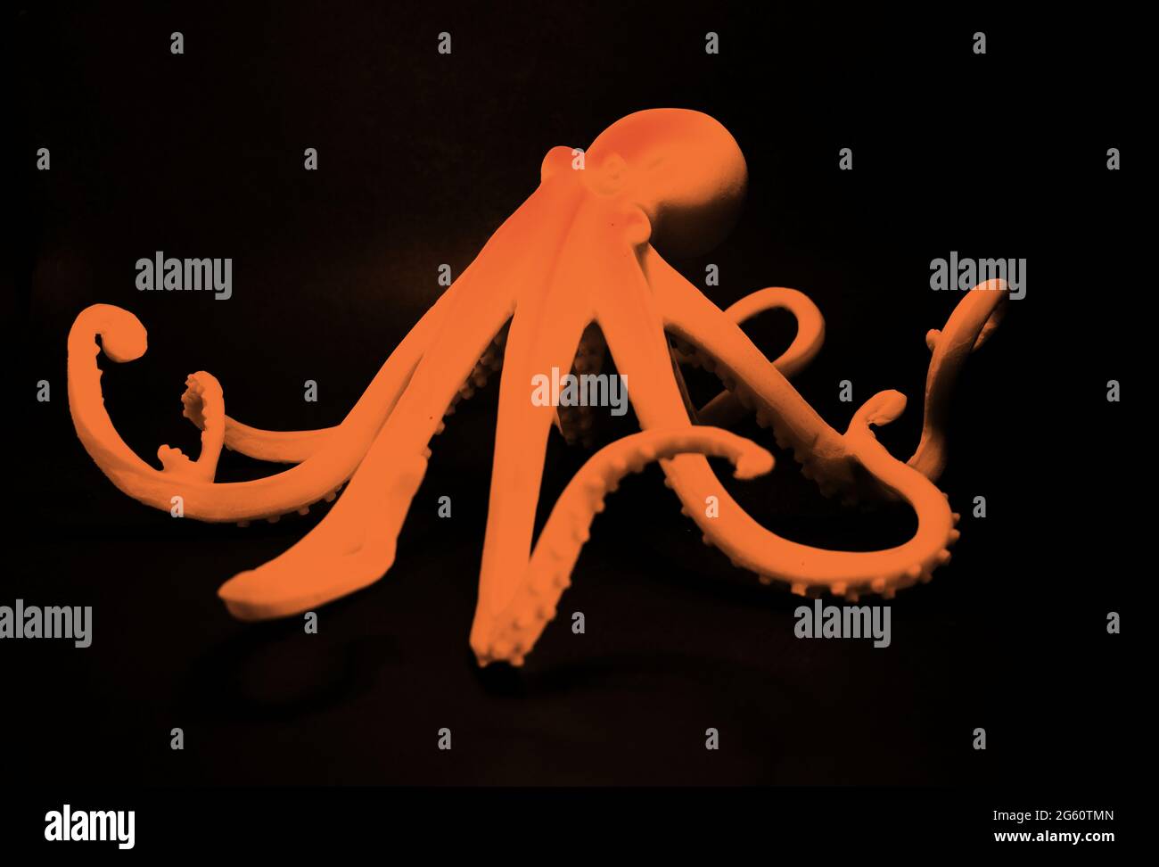 Stone octopus with dark background in bold, bright colors Stock Photo ...