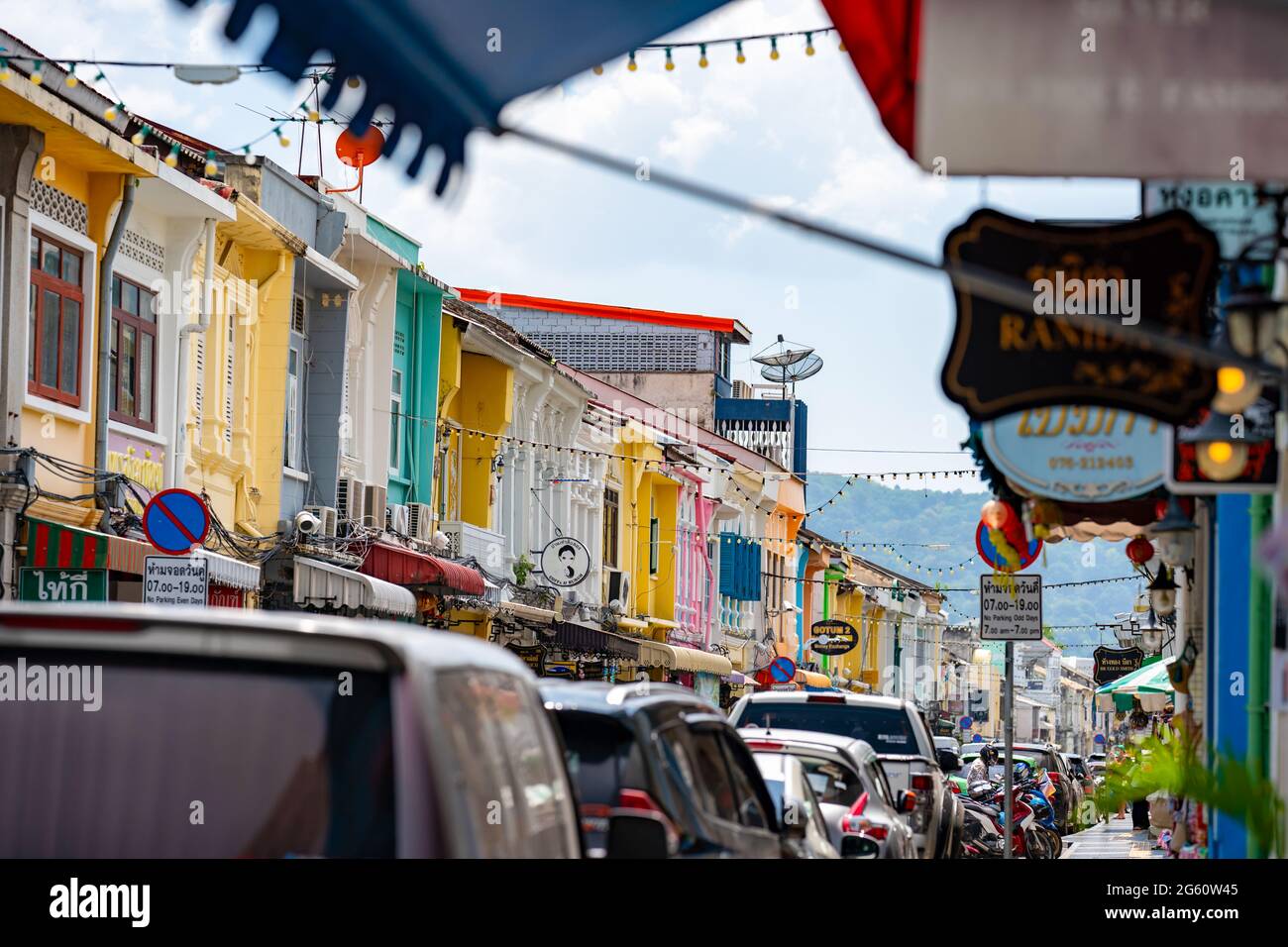 Phuket, Thailand - 12 Apr 2021, The environment of Phuket Old Town, the ...