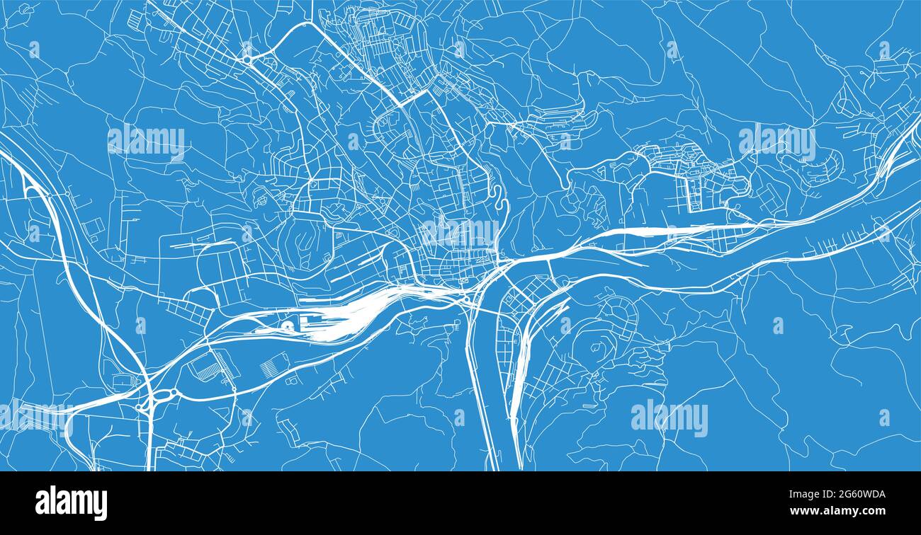 Urban vector city map of usti nad labem, Czech Republic, Europe Stock ...