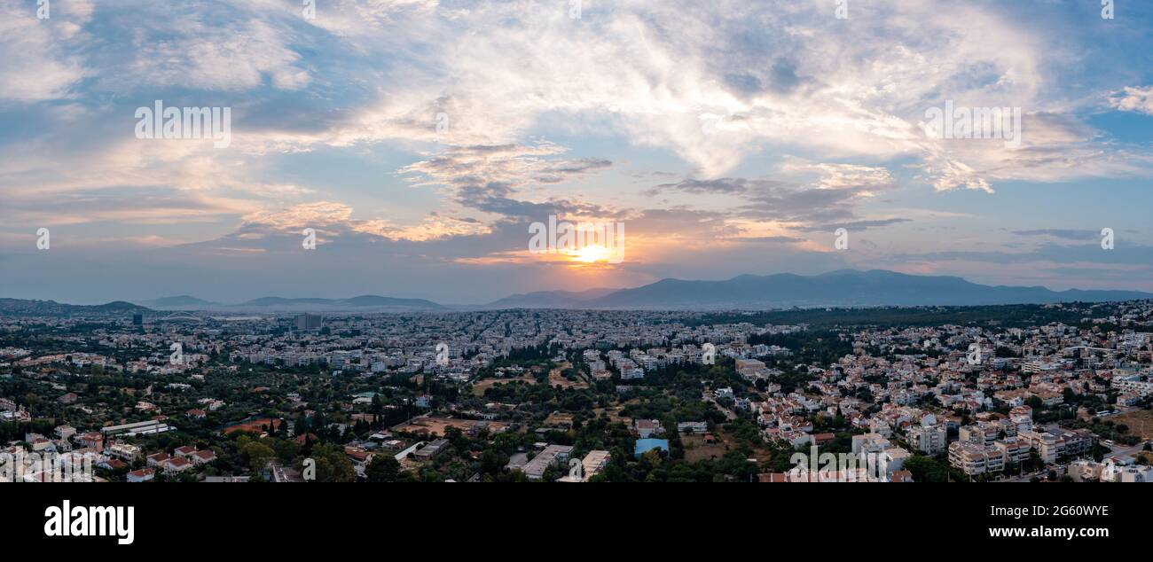 Aerial scene over city mountain hi-res stock photography and images - Alamy