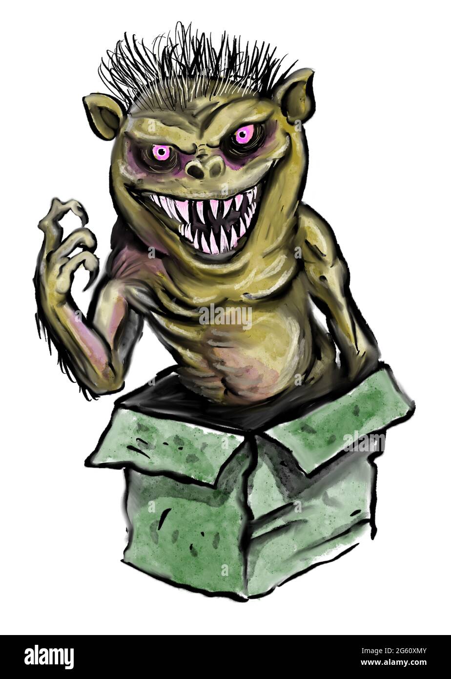 illustration of a monster Stock Photo - Alamy