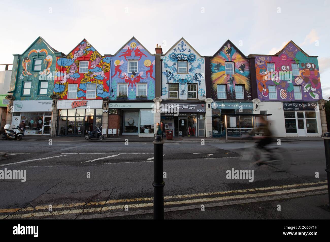 North Street, Bedminster, Bristol, UK. 24th May 2021. A row of shops in ...