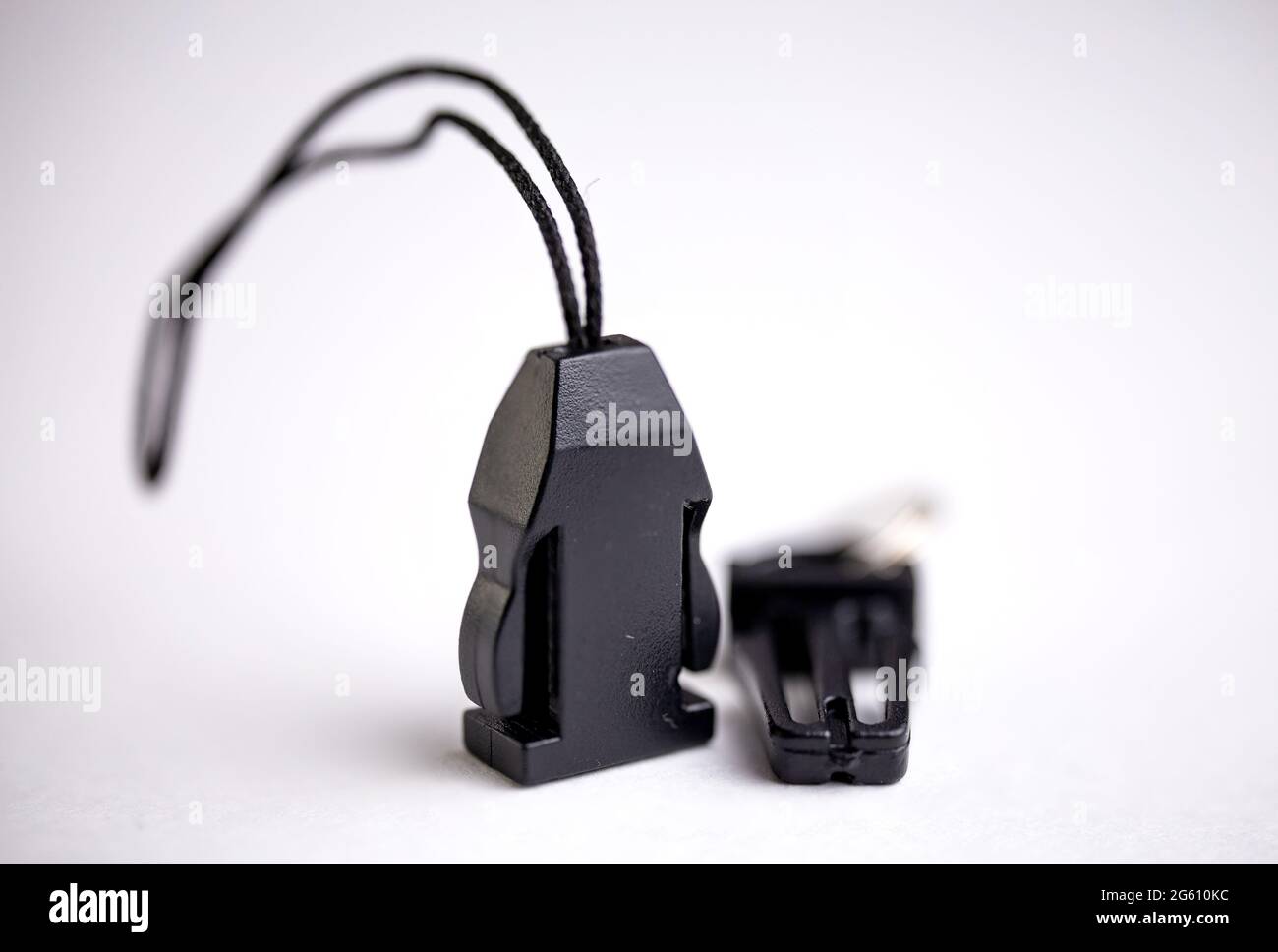 a black plastic lock is isolated on a white background Stock Photo - Alamy