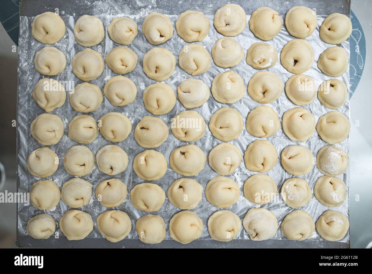 homemade dumplings top view. semi finished dumplings Stock Photo - Alamy